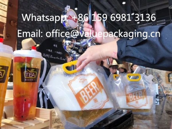 Drop test on standup beer pouch with spout 1.5L and 2.5L – Bruce Dou