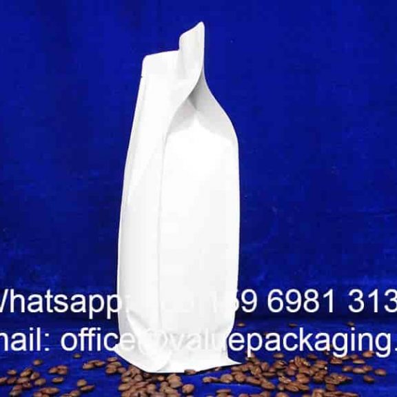 1kg Matte White box bottom roasted cafe beans bag package – Bruce Dou