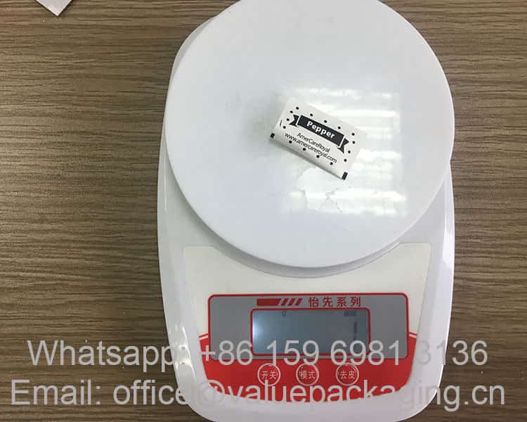 Package dimension and diecut line of 1 gram salt paper sachet bag ...