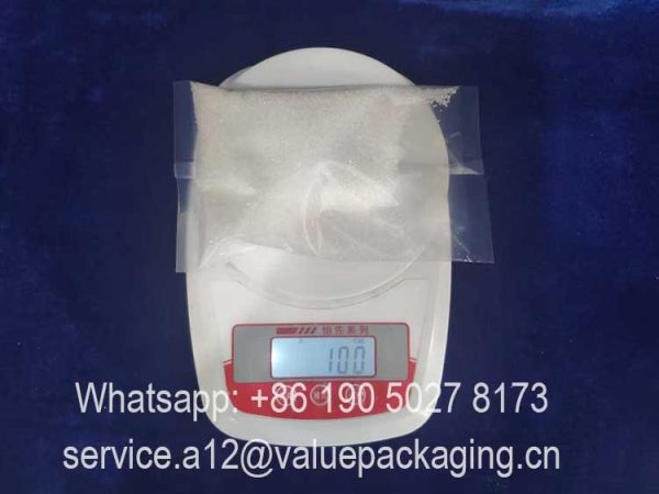 Package dimension of 100 grams white sugar sachet pouch rolls – Bruce Dou