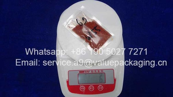 What's the bag dimension of 6 grams hot chilli powder recipe sachet ...