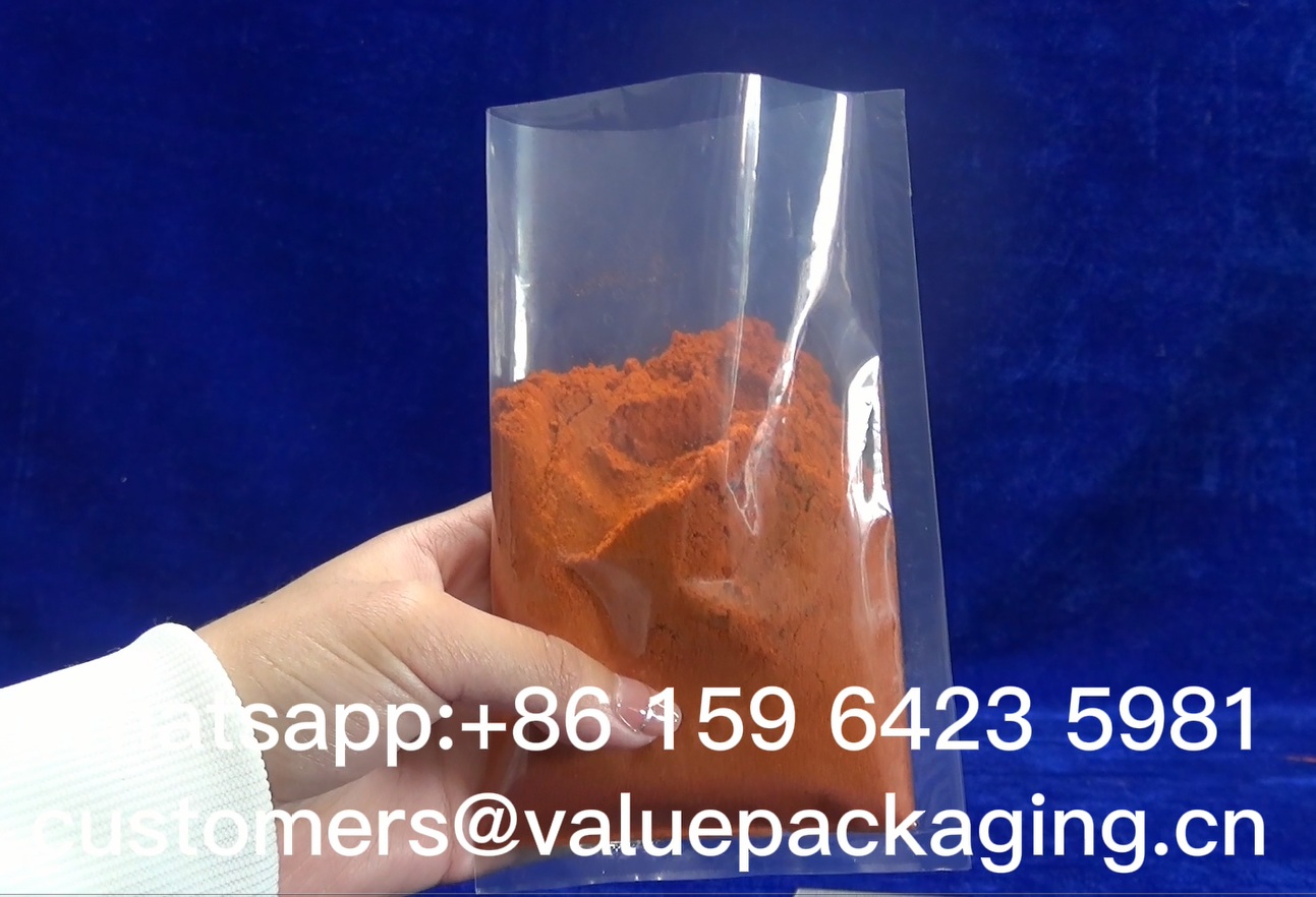 Bag dimension of three sides sealed sachet for 50 grams red chilli ...