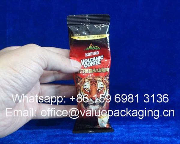 Bag dimension of 25-gram instant volcanic coffee powder sachet – Bruce Dou